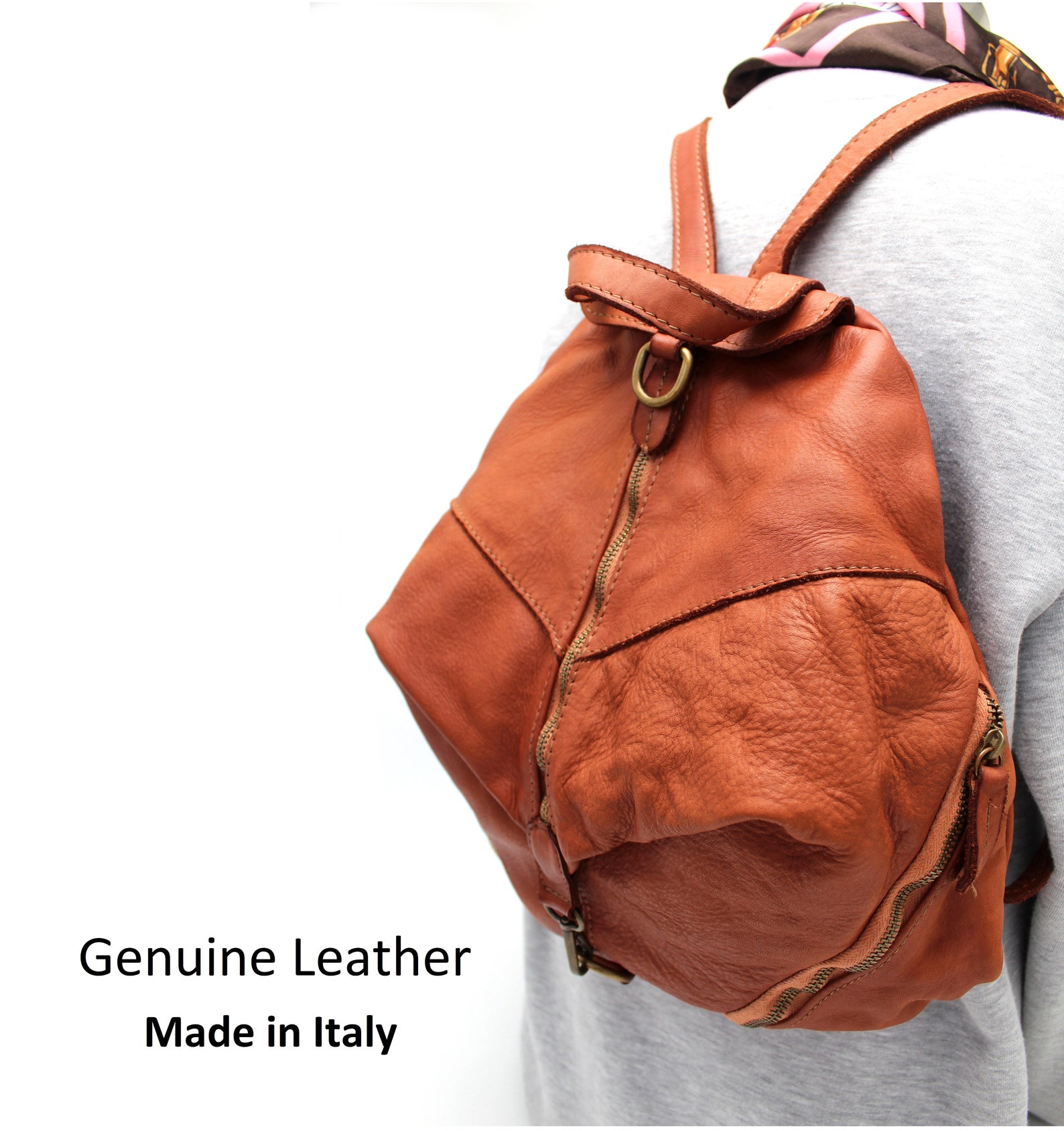 Soft Leather Backpack for Women Made in Italy | Etsy