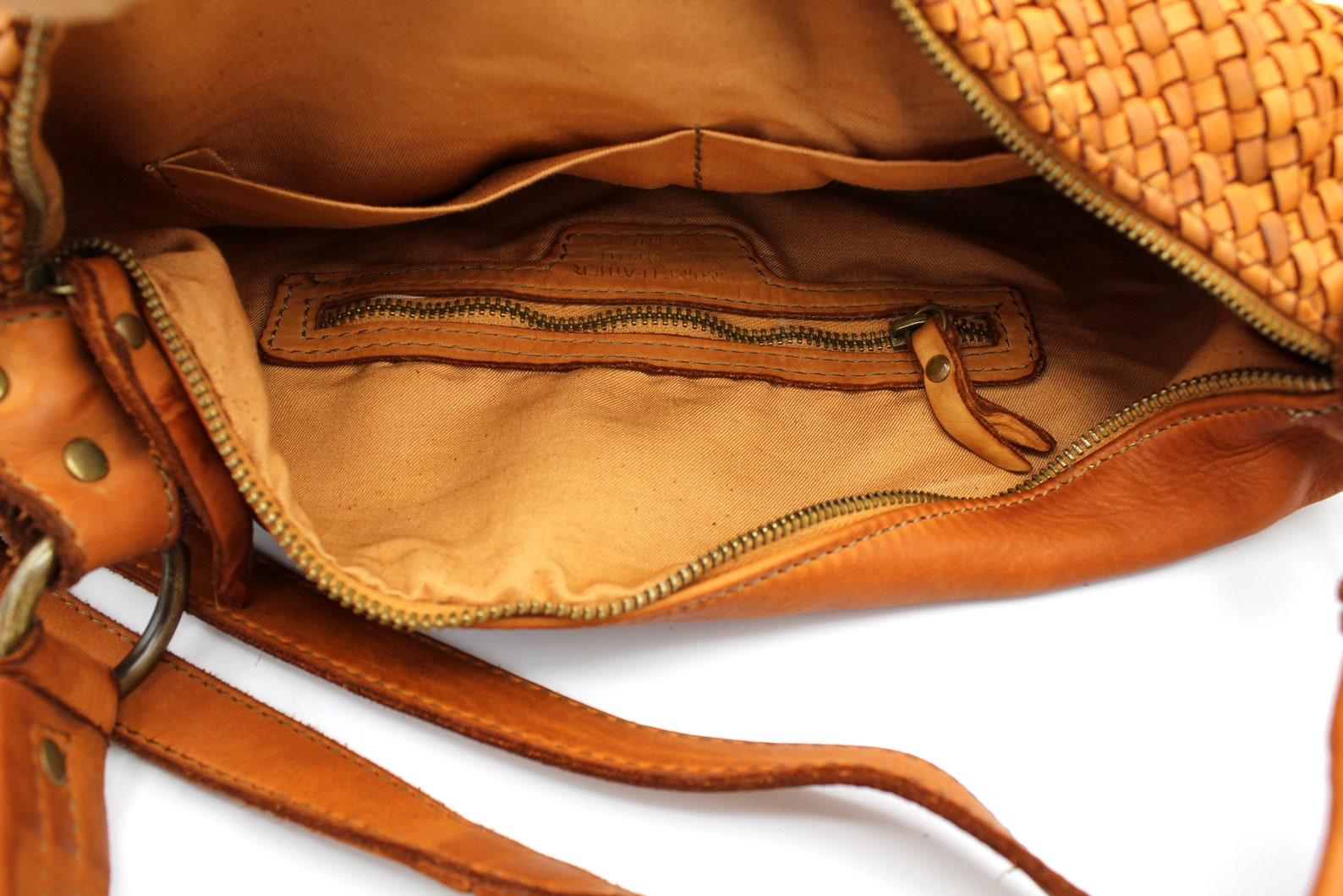 Leather Handbag With External Pockets Leather Shoulder Bag - Etsy