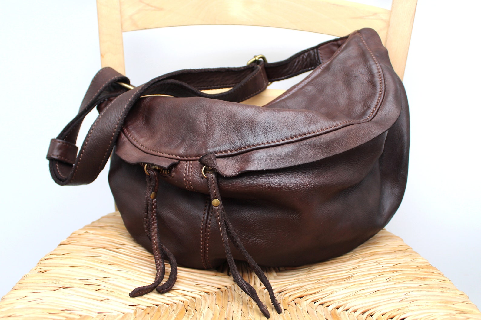Leather Bag Soft Leather One Shoulder Handbag Crossbody Waist Pouch - Etsy