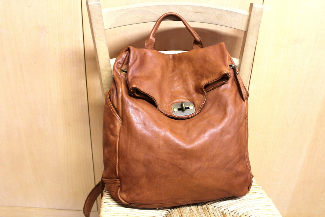 Soft Women Leather Backpack Brown Florence Women Back Handbag Gift for ...