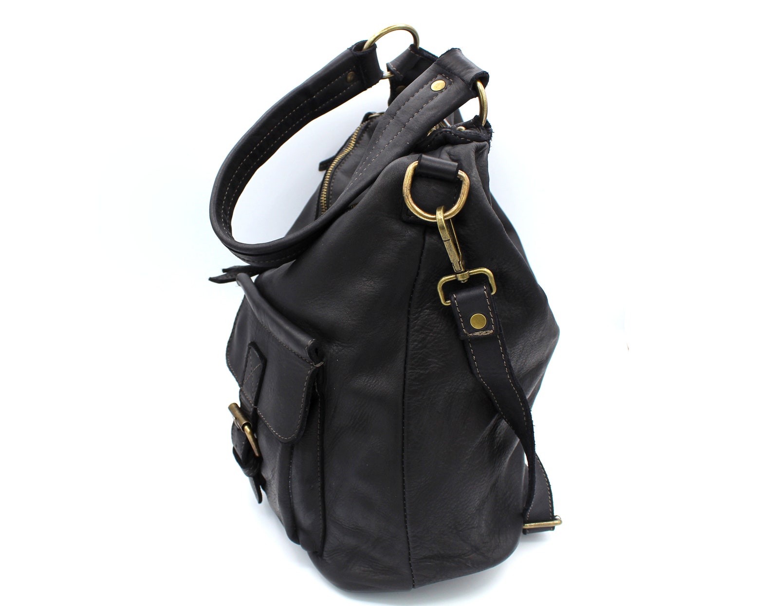 Leather Bag Soft Shoulder Handbag for Women Italy - Etsy
