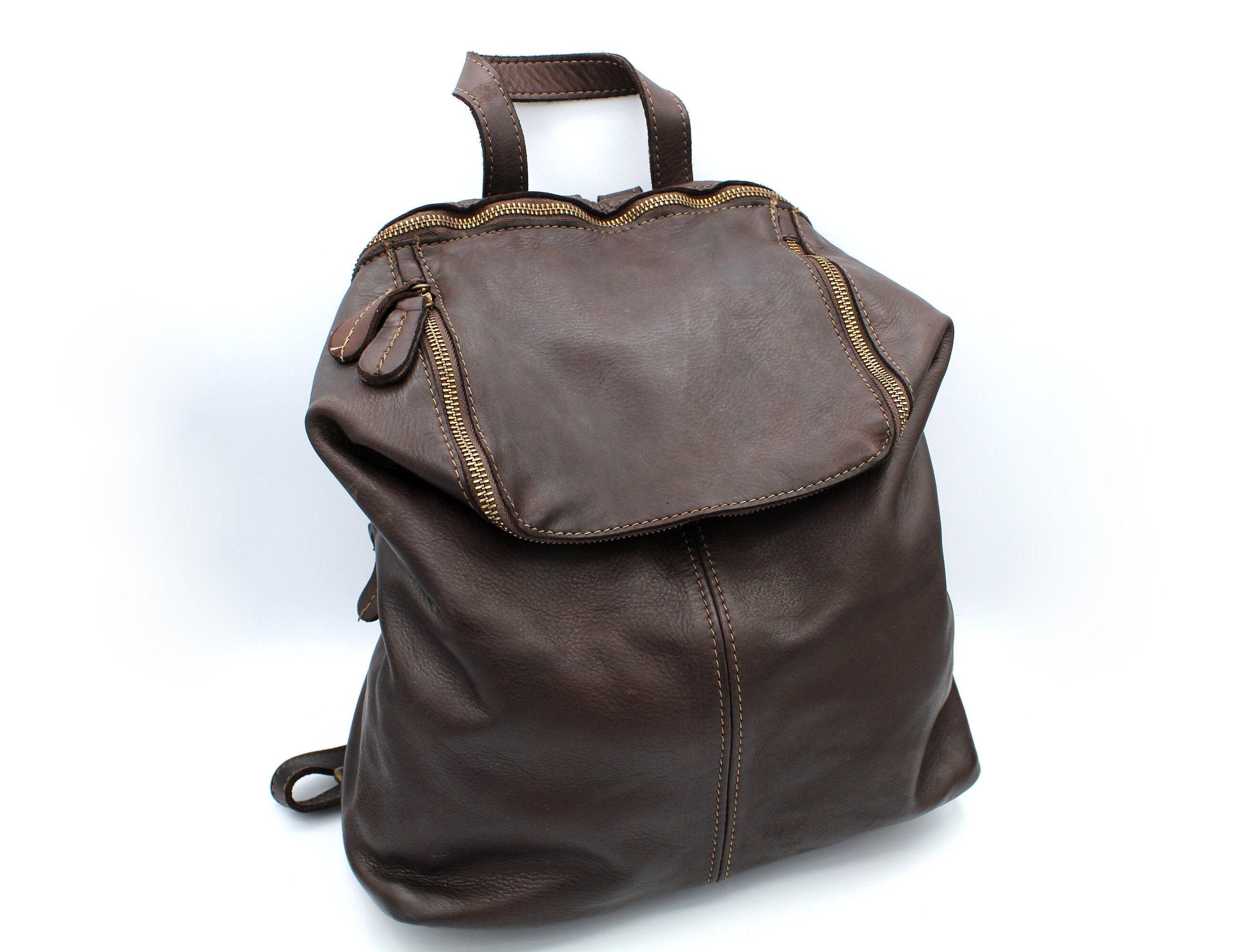 Leather Backpack Soft Leather Back Pack Italy - Etsy
