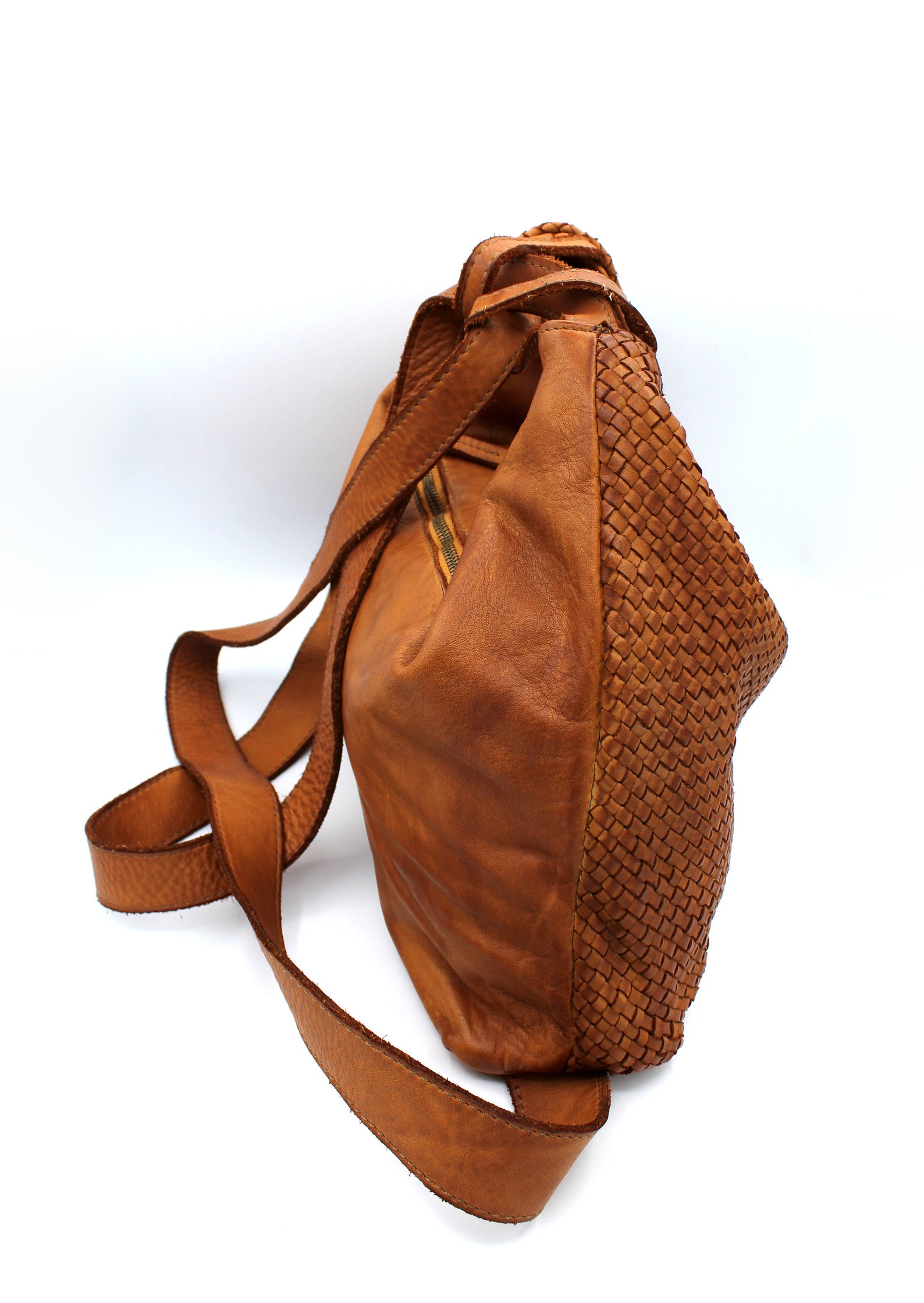 Leather Bag Soft Woven Leather Shoulder Bag Convertible | Etsy