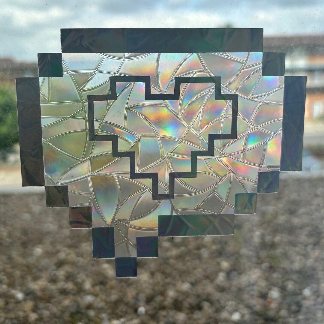 Pixel Heart Vinyl Suncatcher | Window Cling Aesthetic Rainbow Junimo ...