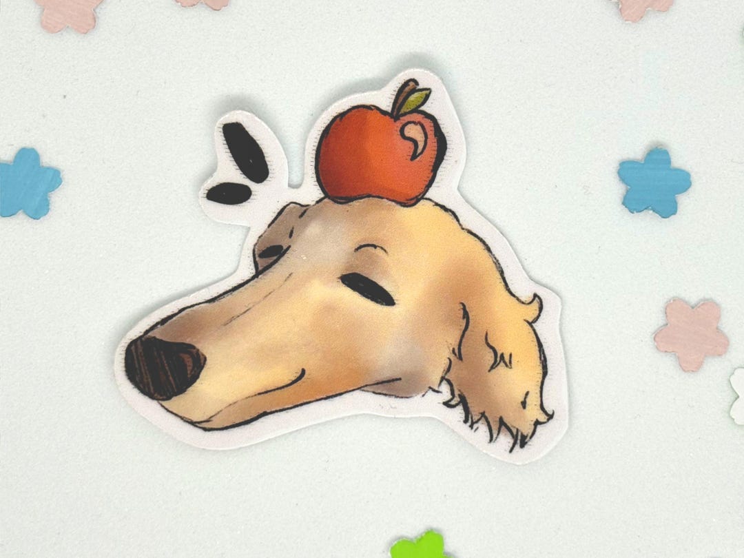 Borzoi Vinyl Sticker | Cute Kawaii Hearts Long Boi Meme - Etsy