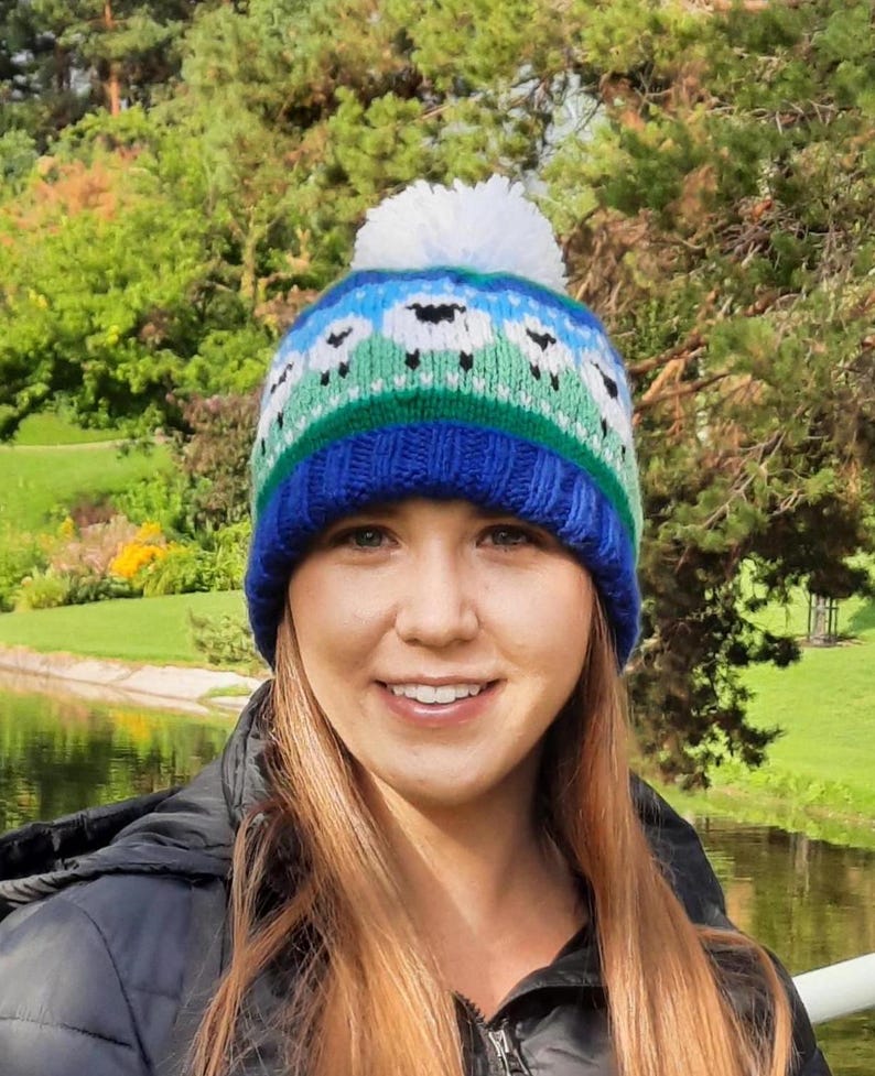 Taylor HAT, Sheep Hat Knitting Pattern, Adult, Sheep, Fair Isle, Beanie ...