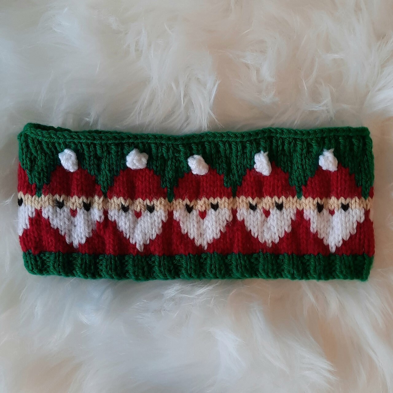 Santa Bobble Headband, Earwarmer, Christmas, Stranded Knitting Pattern ...