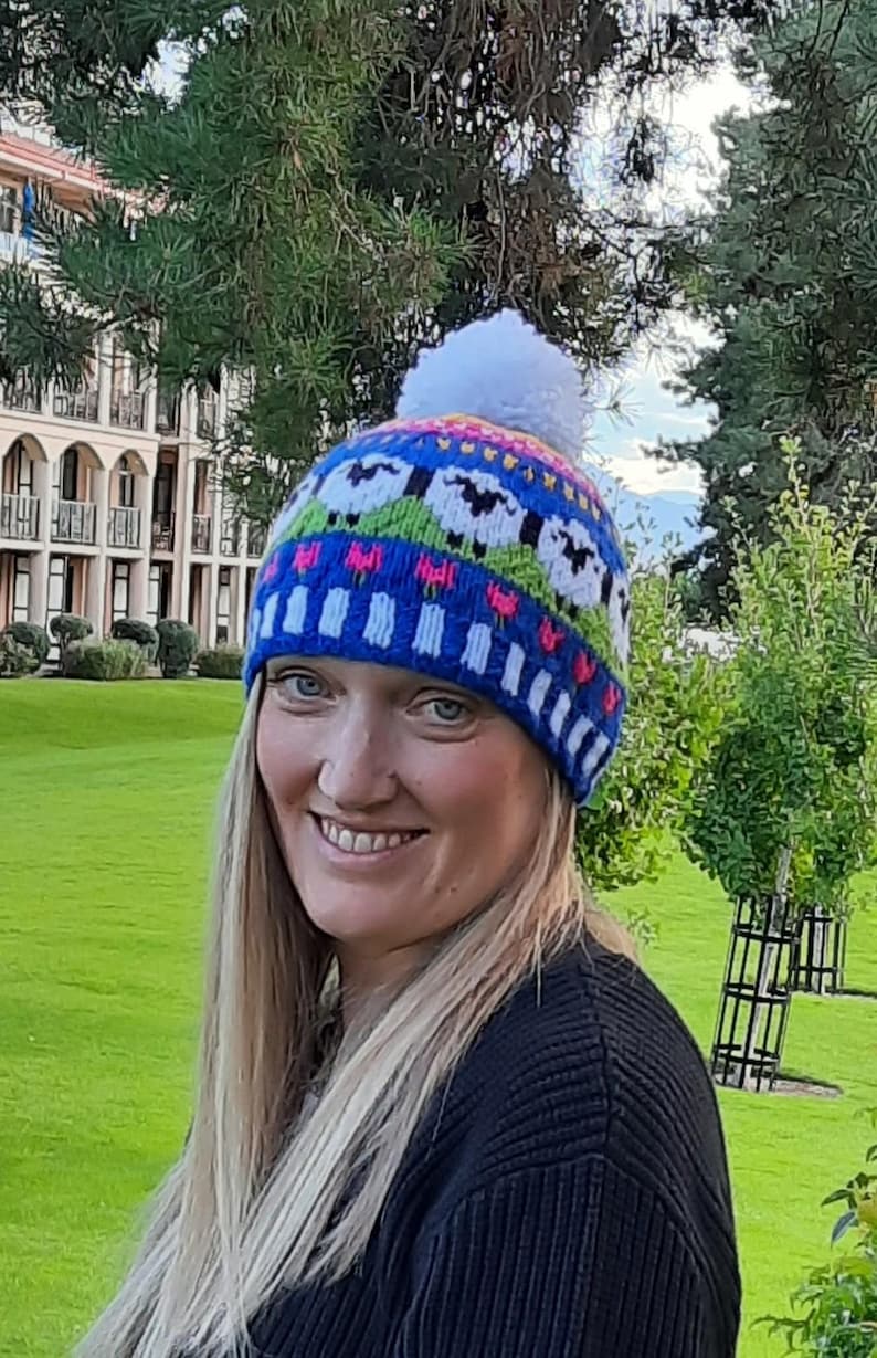 Counting Sheep Hat Knitting Pattern for Children and Adults, Fair Isle ...