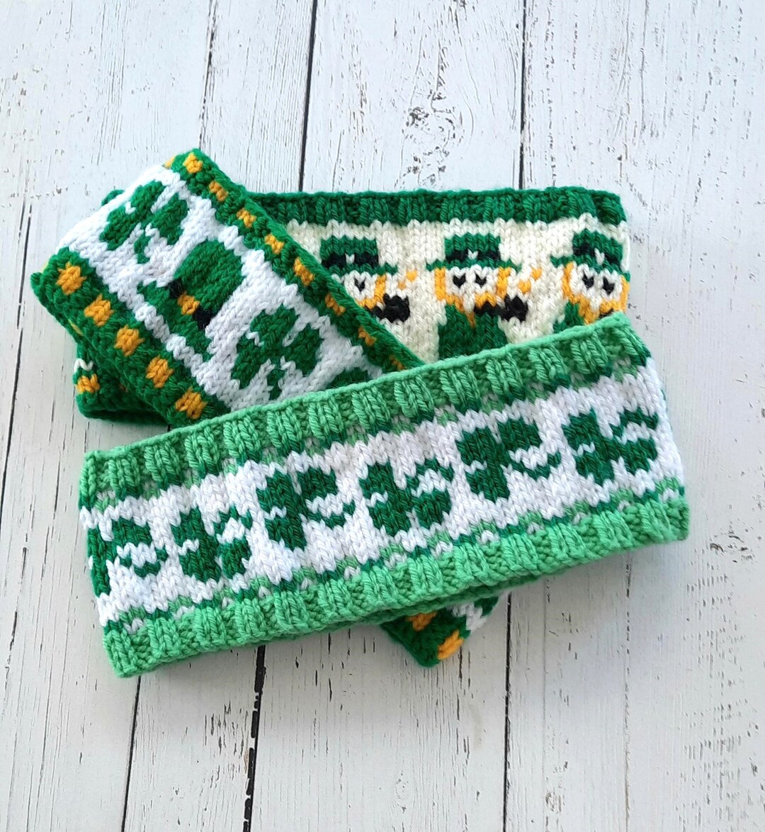 3 Pkg St. Patrick's Day Headbands, Pdf Knitting Pattern, Adult, Teen ...
