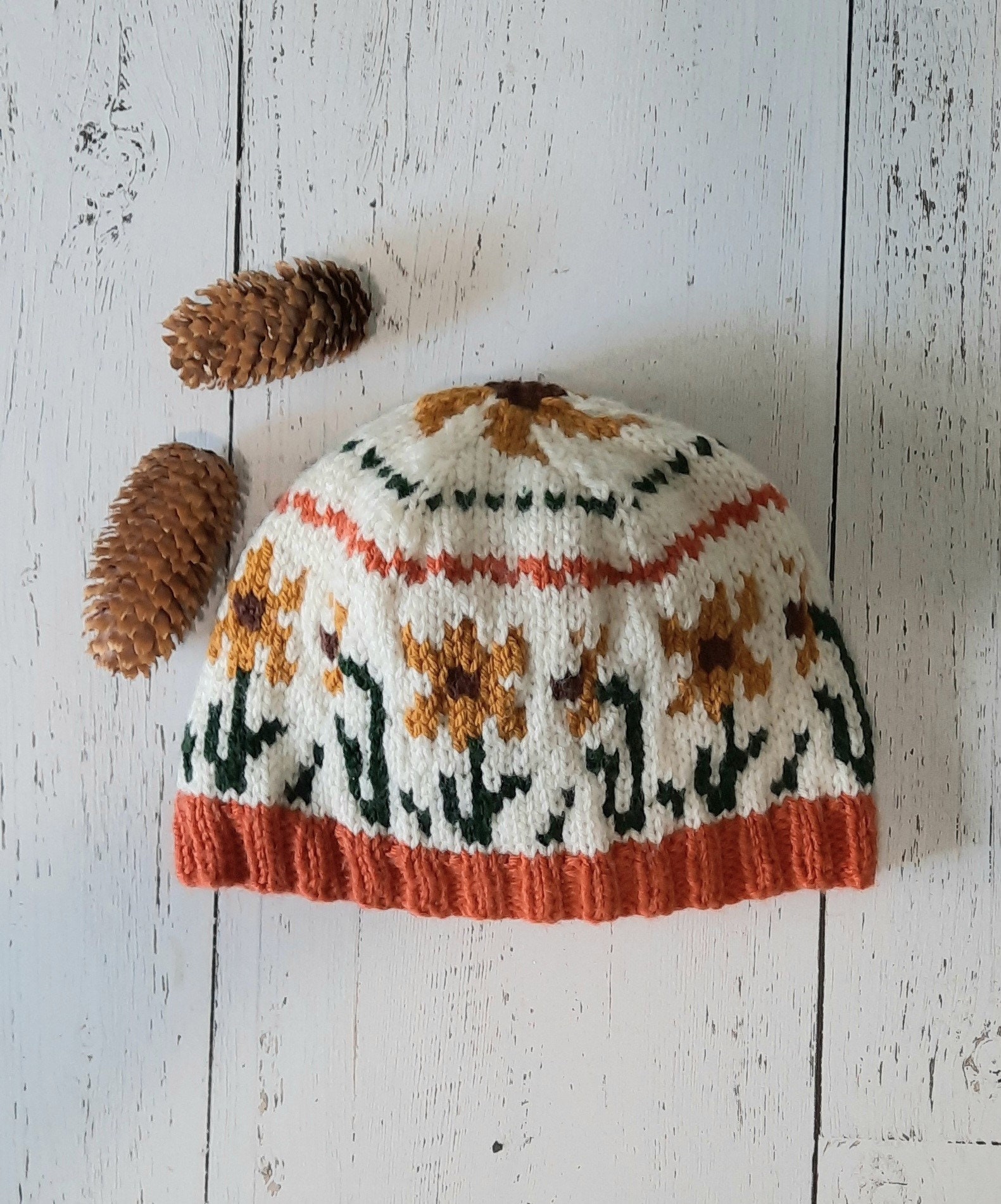 Marisol, Beanie, Knitting Pattern, Hat, Sunflower, Autumn, Fall, Fair ...