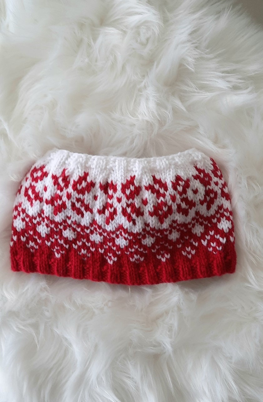 Rebecca Messy Bun Beginner Knitting Pattern Hat Pony Tail - Etsy