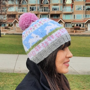 Lulu, Bunny, Knitting Pattern, Hat, Toque, Beanie, Womens, Teens ...