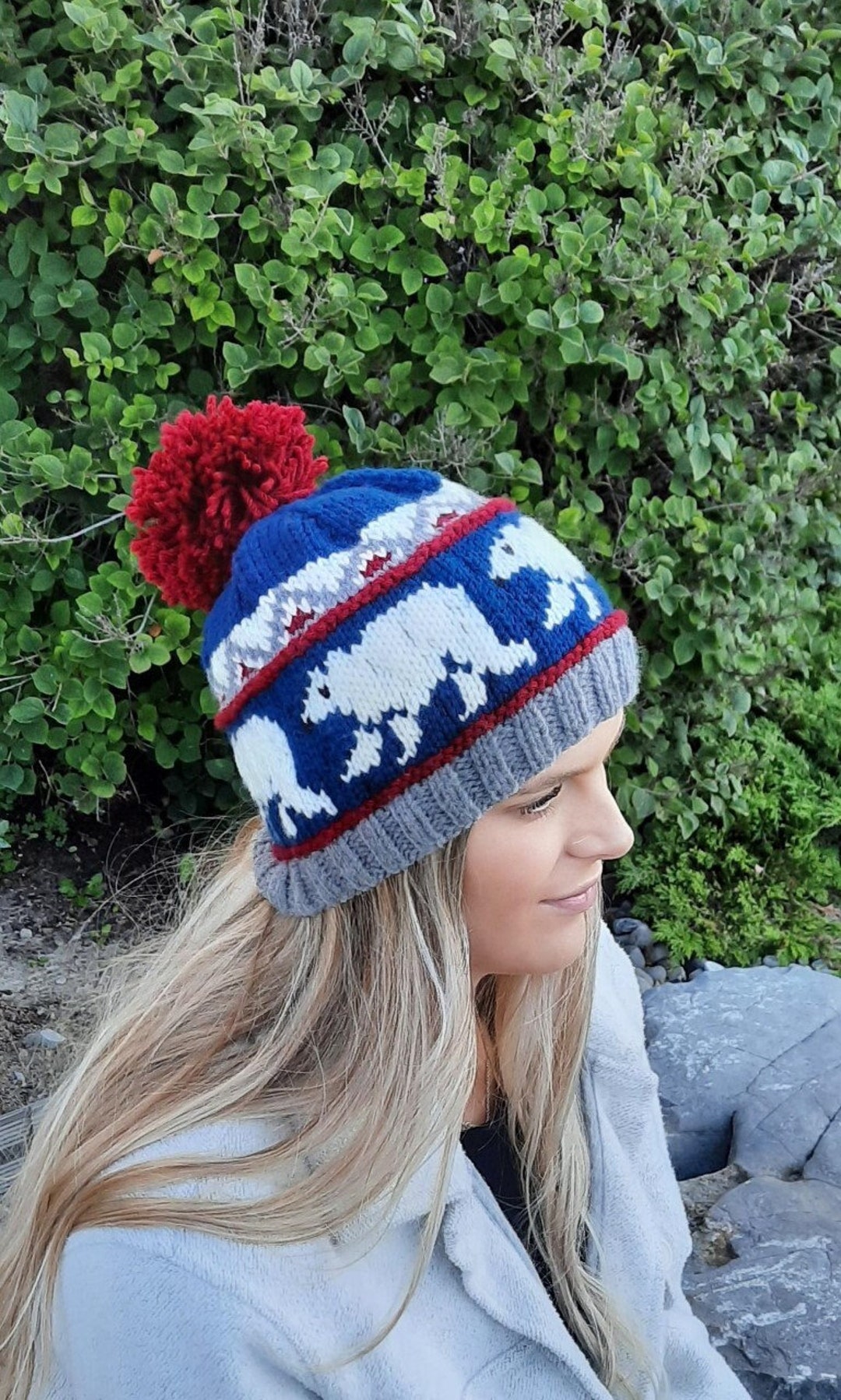 Adria, Knitting Pattern, Polar Bear, Beanie, Hat, Animal, Fair Isle ...