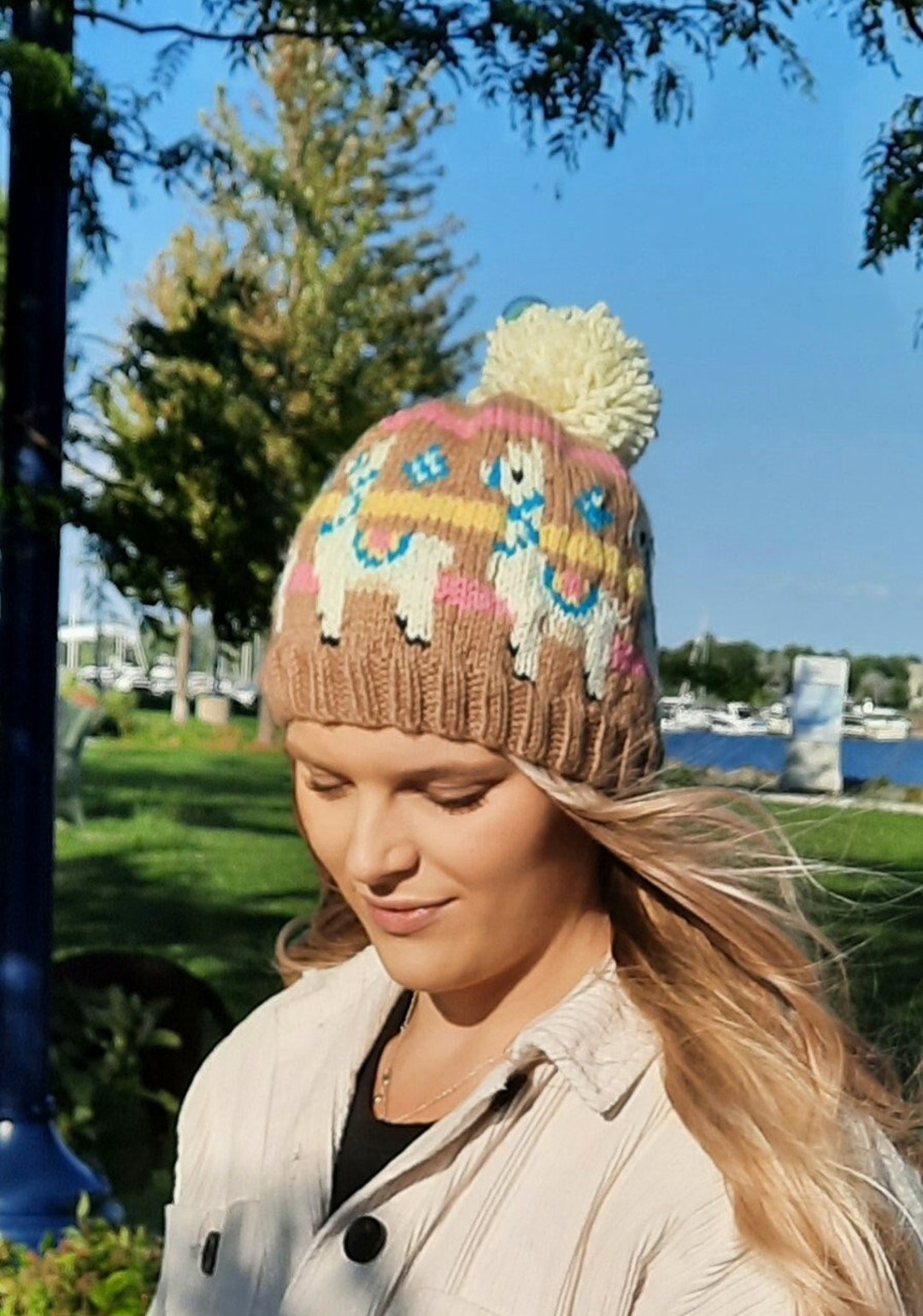 Annie the Alpaca Beanie, Knitting Pattern, Hat, Women's, Animal, Toque ...