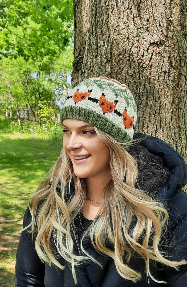 Ginger, Hat, Knitting Pattern, Toque, Beanie, Fall, Autumn, Fox, Leaves ...