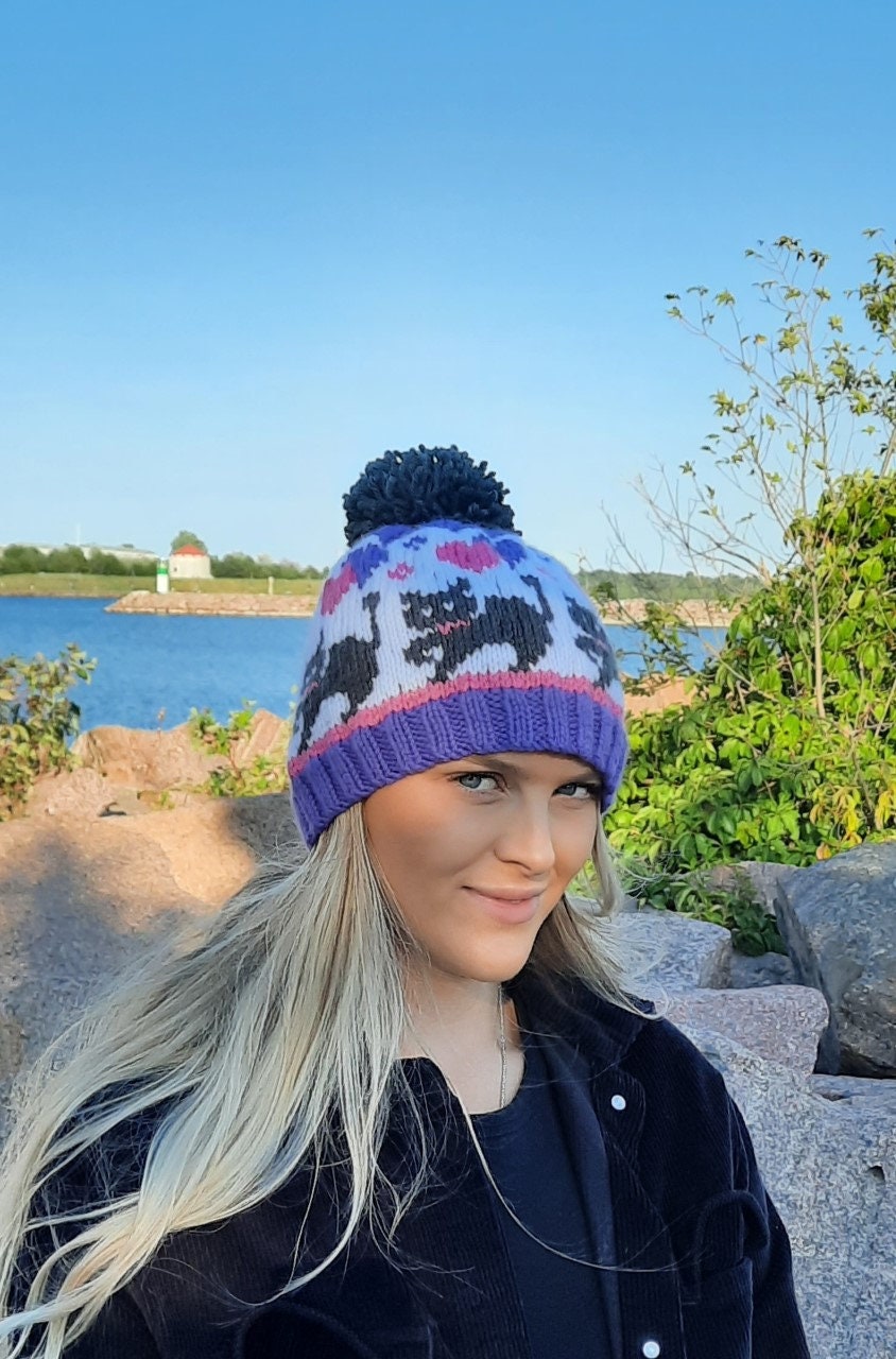 Purrscilla, Cat Lovers, Knitting Pattern, Beanie, Hat, Toque, Adult ...