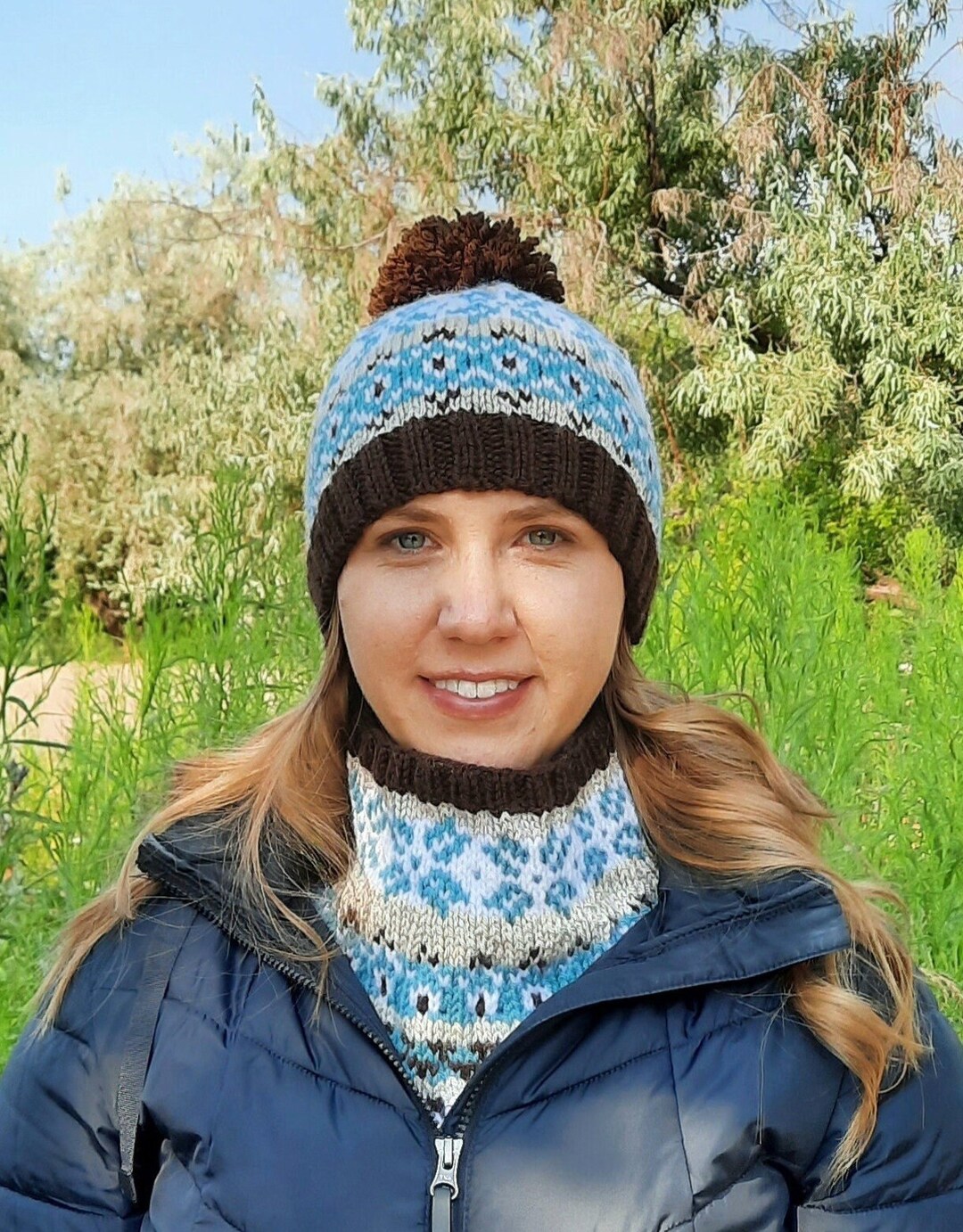 Lorna NECK WARMER, Pdf Knitting Patterns, Snowflake, Adult, Cowle ...