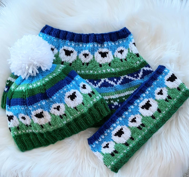 Taylor HAT, Sheep Hat Knitting Pattern, Adult, Sheep, Fair Isle, Beanie ...