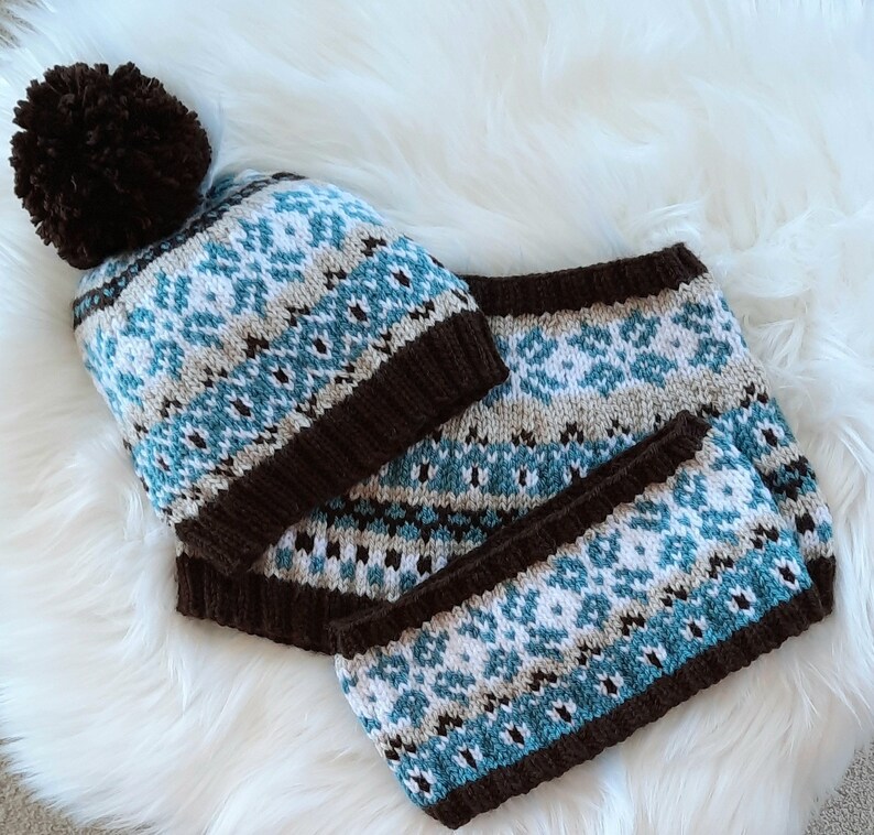 Lorna NECK WARMER, Pdf Knitting Patterns, Snowflake, Adult, Cowle ...