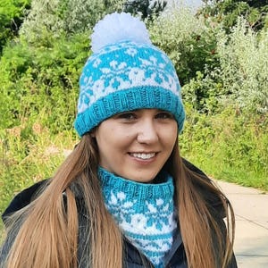 Elsa, HAT, Pdf Knitting Pattern, Adult, Toque, Snowflake Design, Fair ...