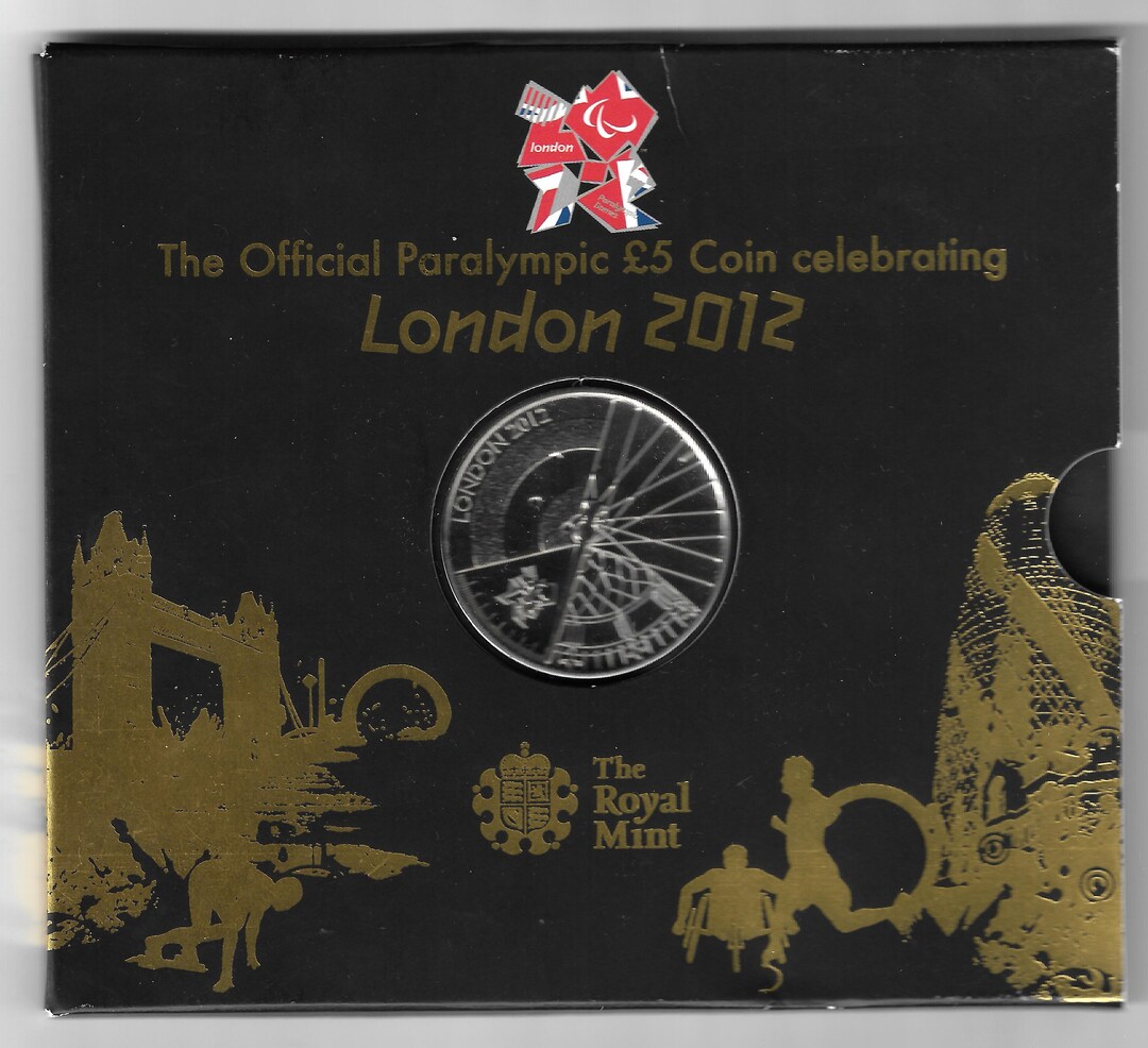 Royal Mint - PARALYMPIC GAMES - 5 Pfund Münze - BU Münze in Ordner ...