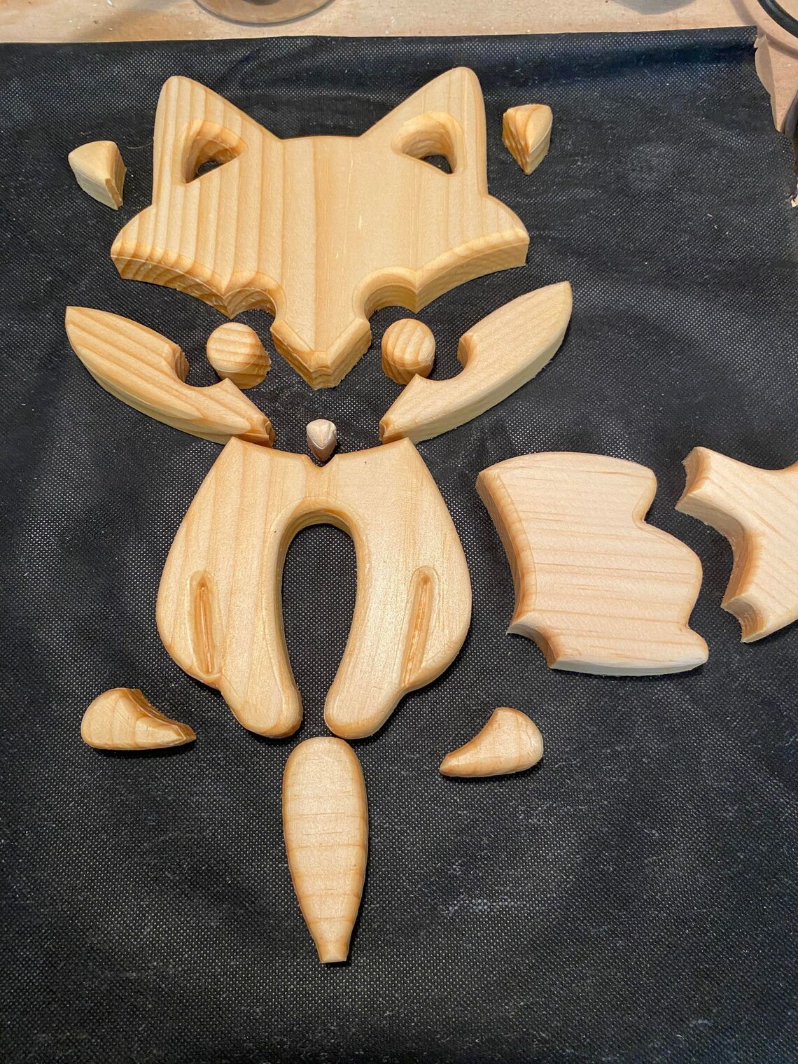 Childrens Wood Fox Puzzle Intarsia Style Crv/cnc/dxf/svg/pdf - Etsy