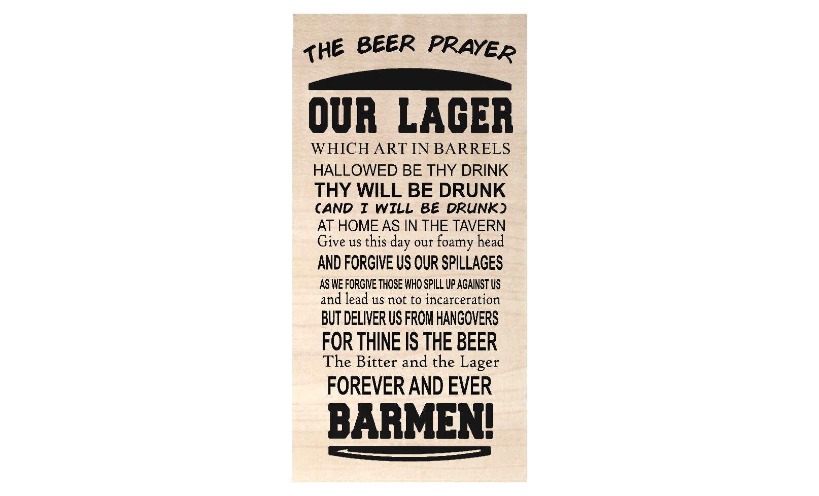 Our Lager Beer Prayer Sign 2022 Crv/cnc/dxf/svg - Etsy