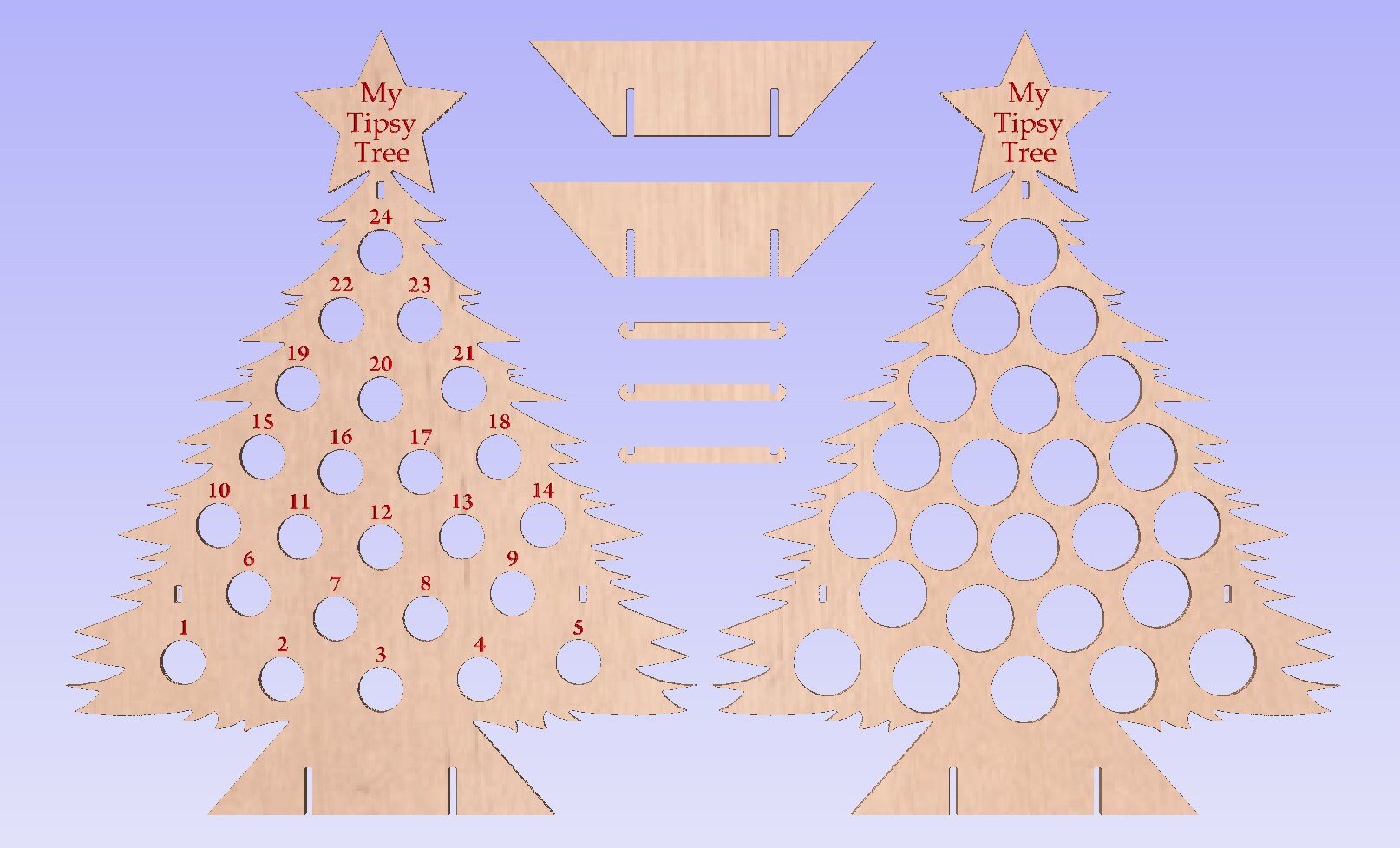 Tipsy Tree Small Liquor Bottle Holder DIGITAL Crv,dxf,svg,pdf for ...