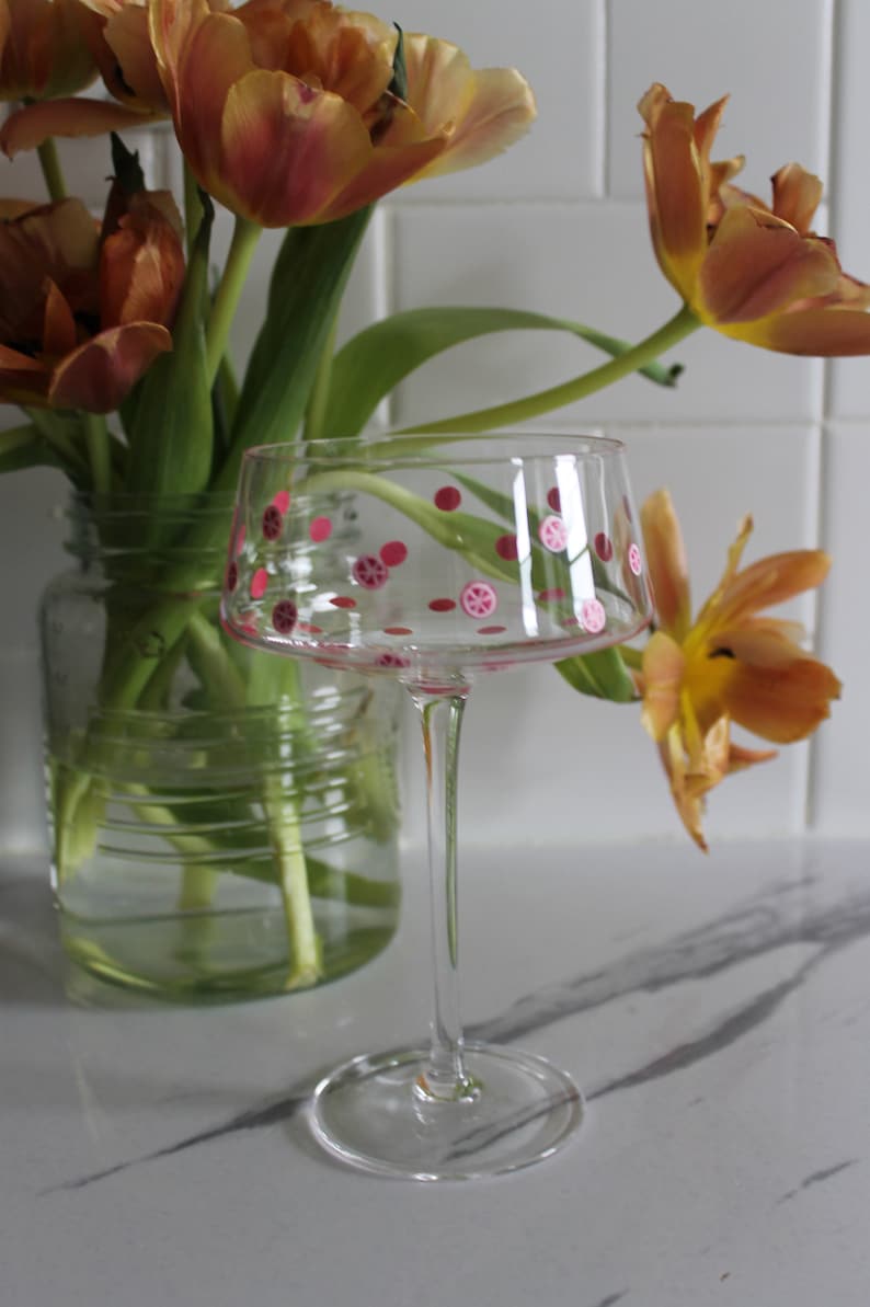 Citrus Hand Painted Coupe Glass - Etsy