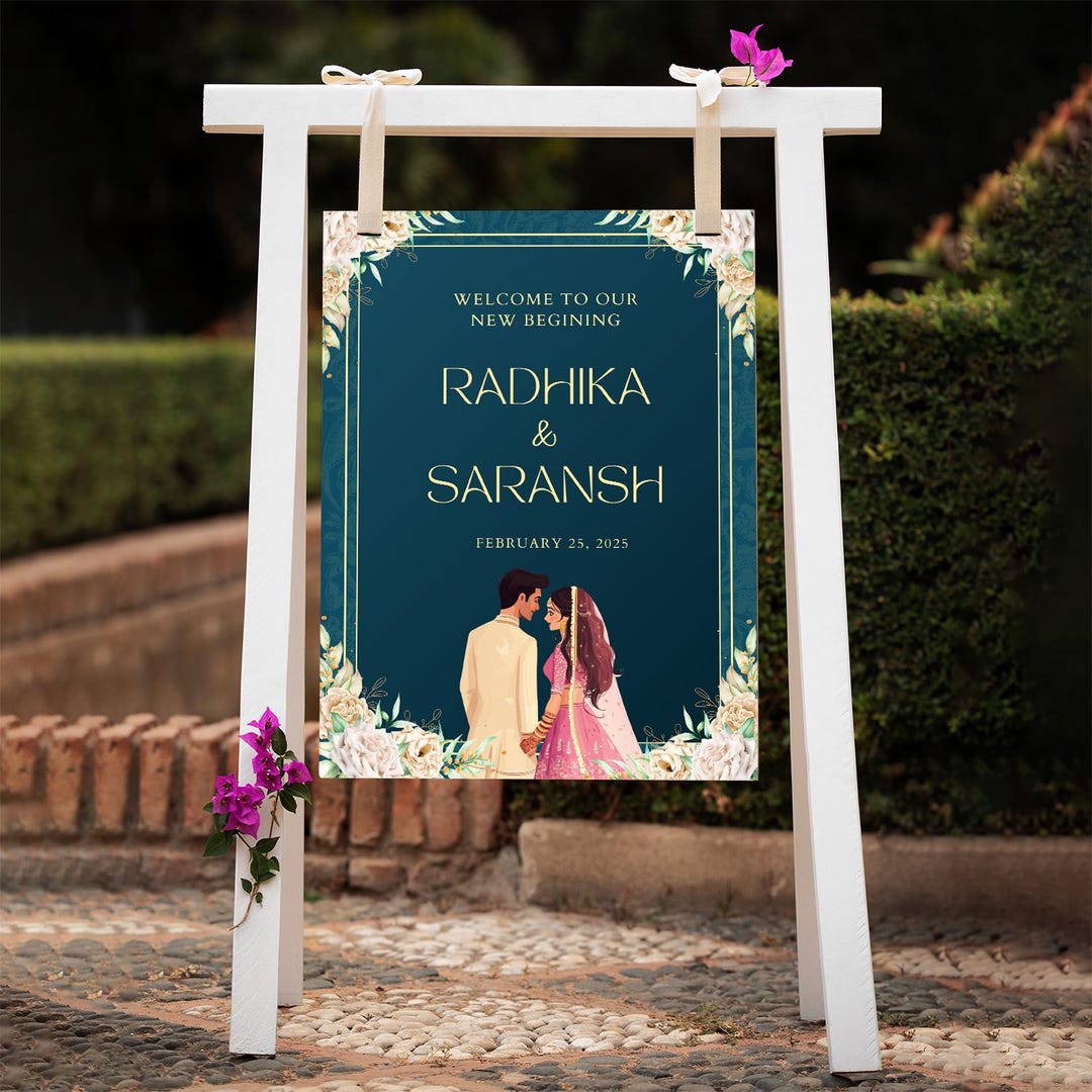 Royal Wedding Welcome Sign: Bride & Groom Image (digital Download) - Etsy