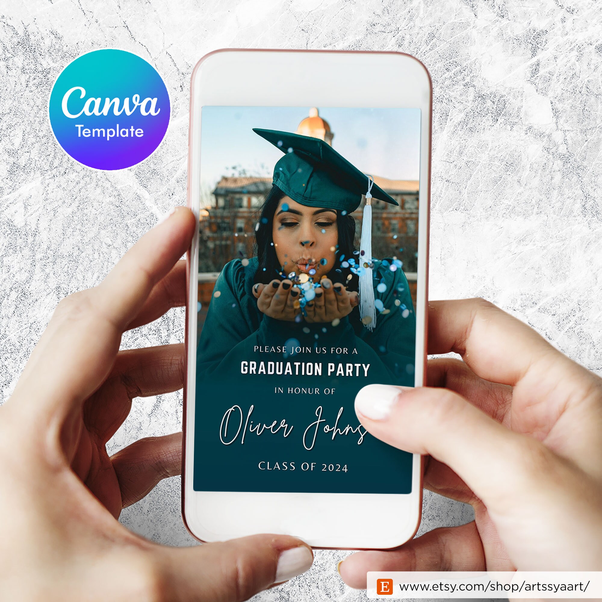 Green Graduation Invitation Template, Animated Video Invitation ...