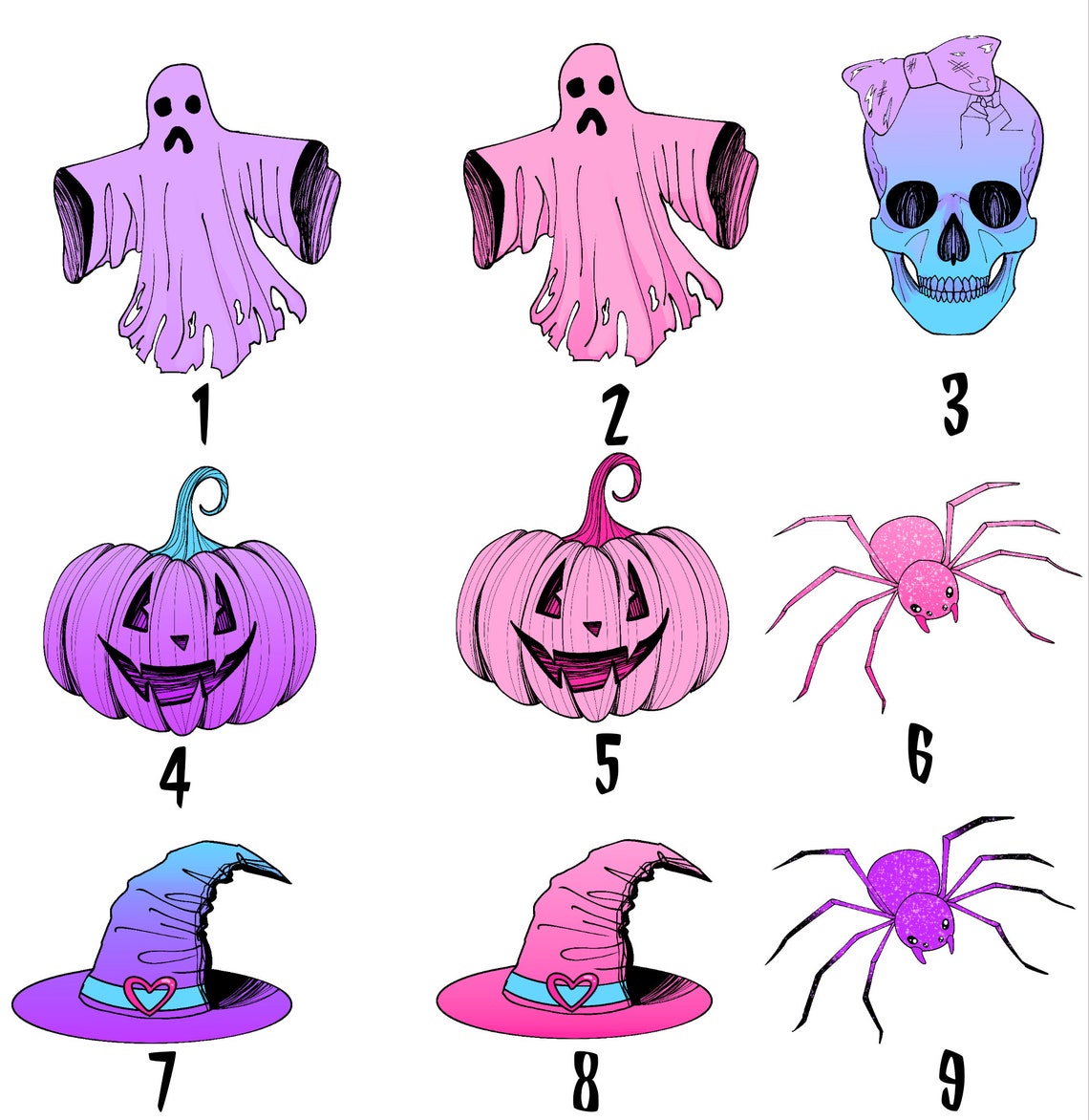 Pastel Goth Halloween Clipart PNG Digital Download - Etsy