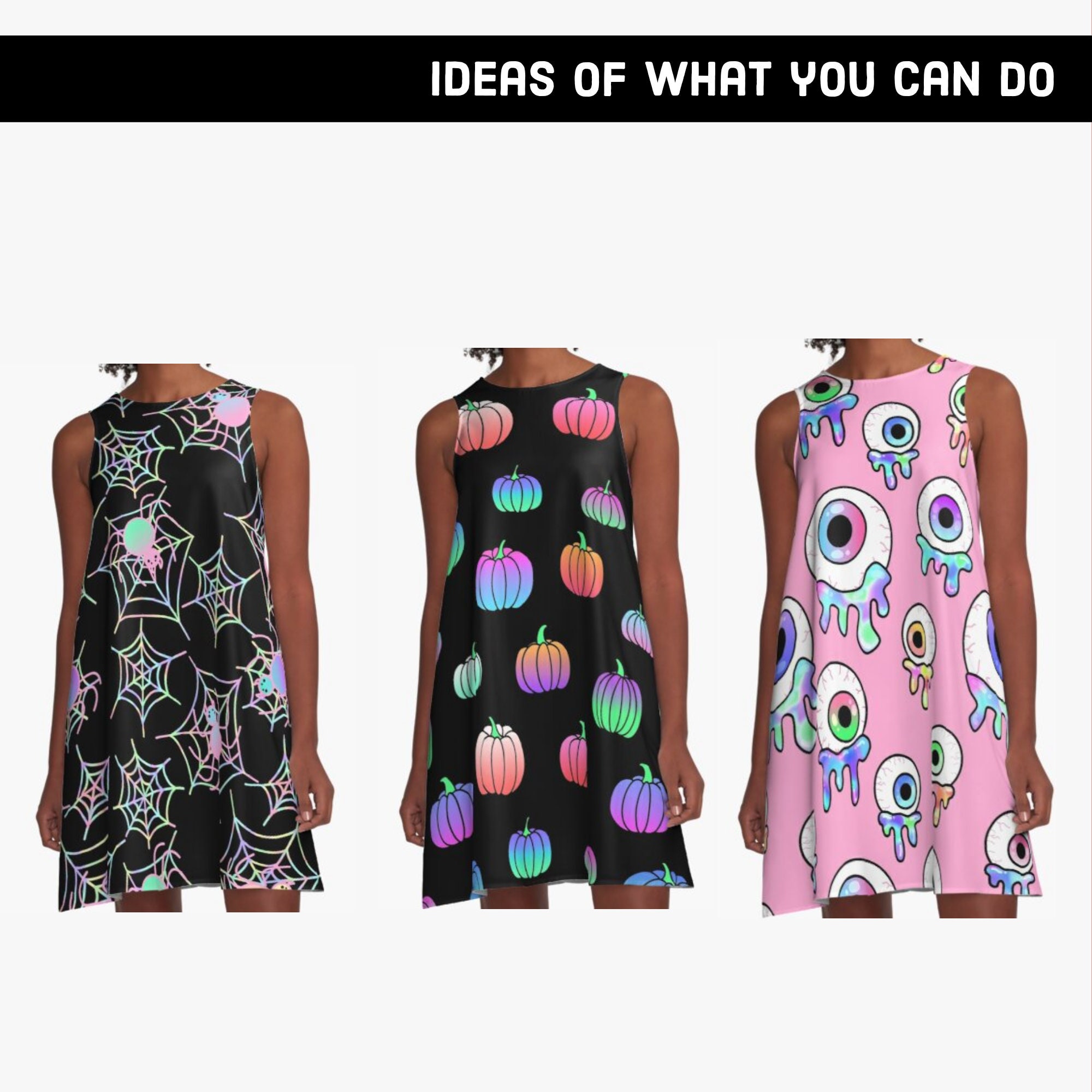 Pastel Goth Halloween Seamless Patterns Black White and Pink - Etsy