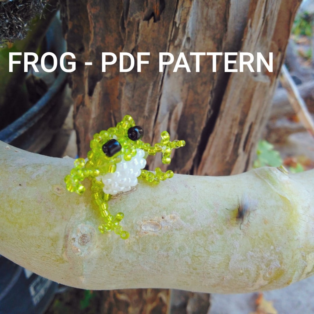 Beaded Frog Tutorial, PDF Pattern, Beaded Patterns, Beaded Animals, Beaded Keychain, Beading ...