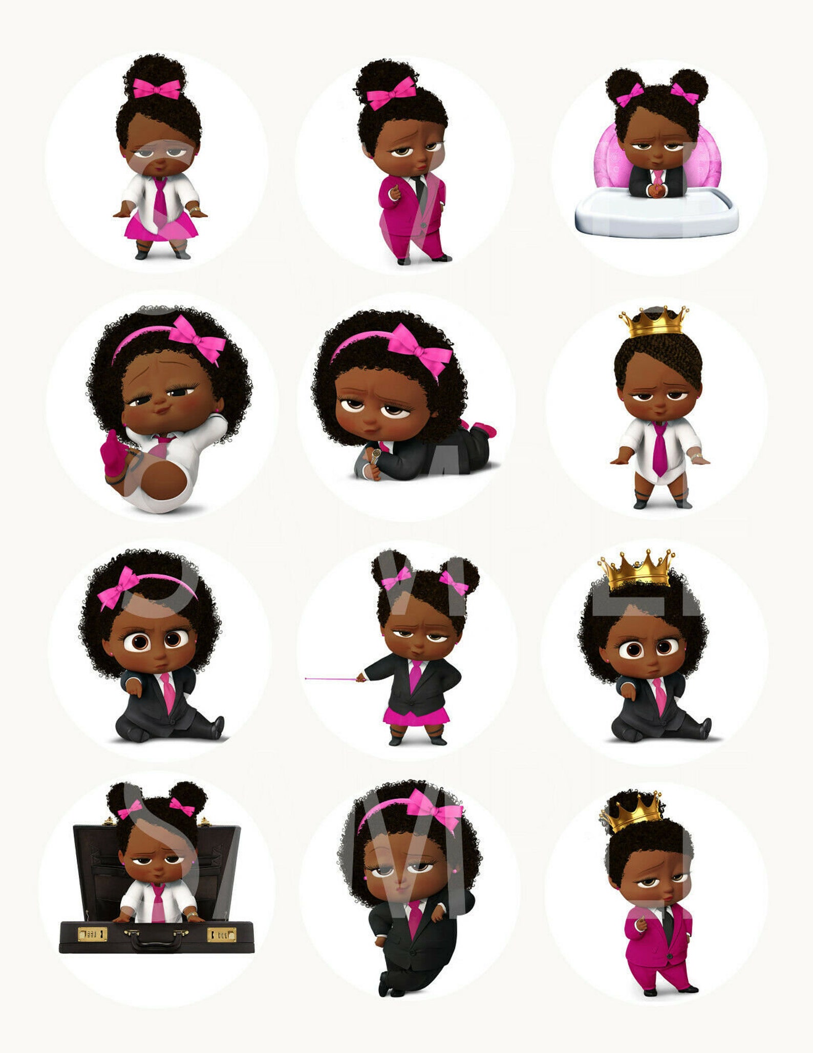 Black Boss Baby Girl Stickers 24 DIY Labels 1.67 | Etsy