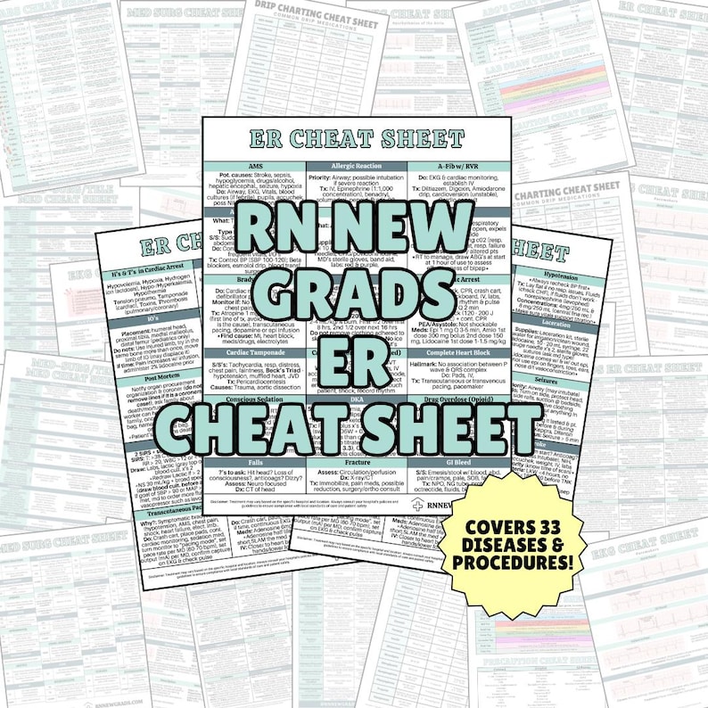 Nursing ER Cheat Sheet - Etsy