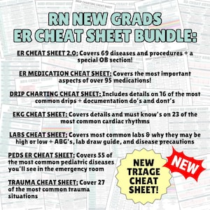 ER Cheat Sheet Bundle - Etsy