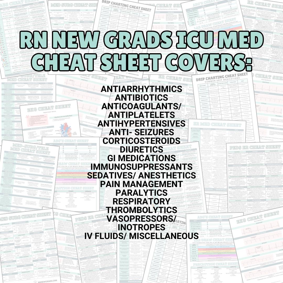 ICU Cheat Sheet Bundle - Etsy