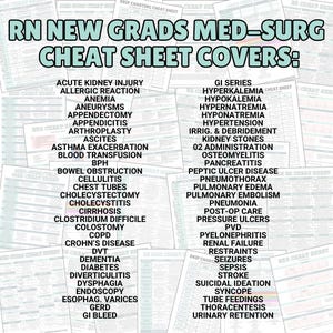 Med-surg Cheat Sheet - Etsy