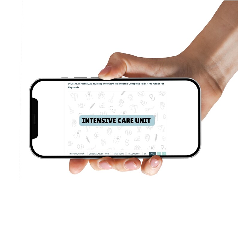 Nursing Interview Flashcards ER/ICU Pack - Etsy