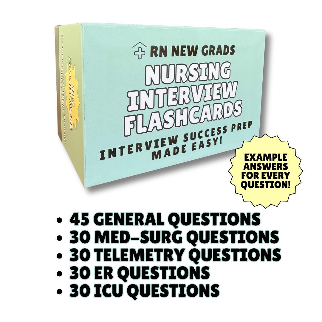 Nursing Interview Flashcards Nurse Interview Success Prep Made Easy - Etsy