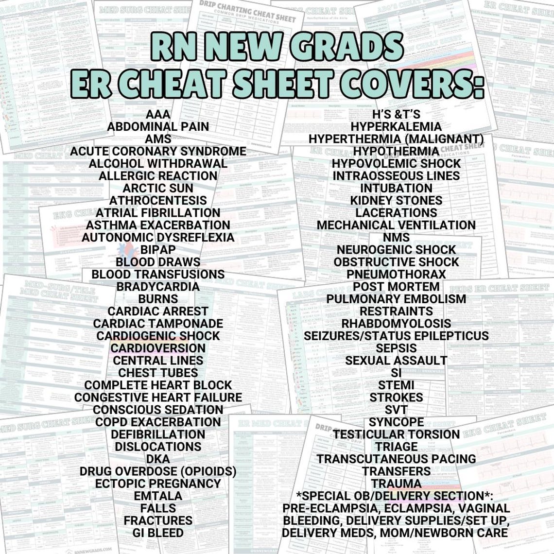 ER Cheat Sheet Bundle - Etsy