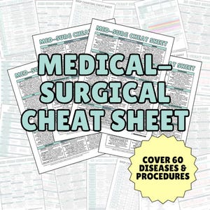Med-surg/tele Medication Cheat Sheet Nursing Notes - Etsy