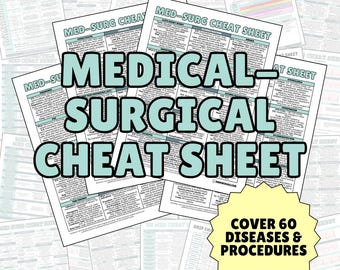 Med-surg/tele Medication Cheat Sheet Nursing Notes - Etsy