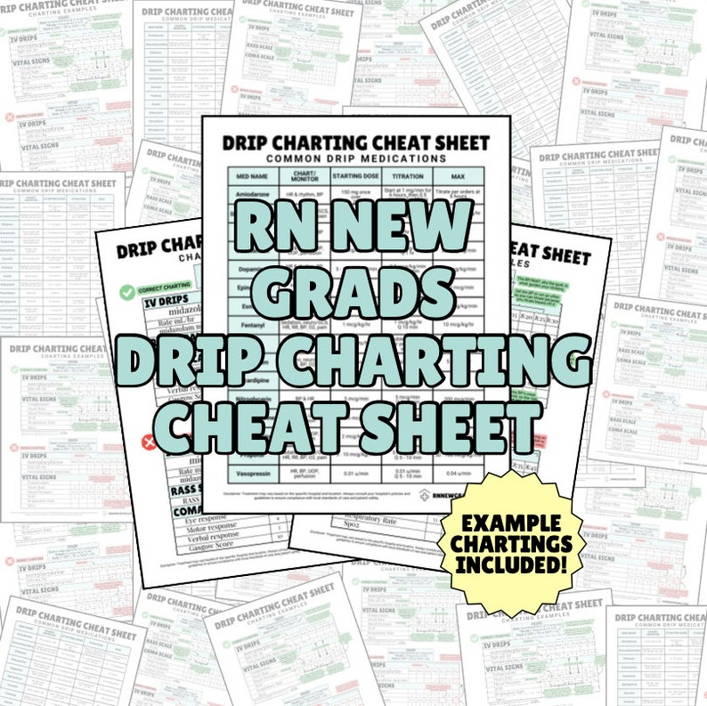 Nurse Drip Charting Cheat Sheet - Etsy