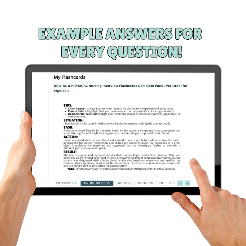 Nursing Interview Flashcards ER/ICU Pack - Etsy