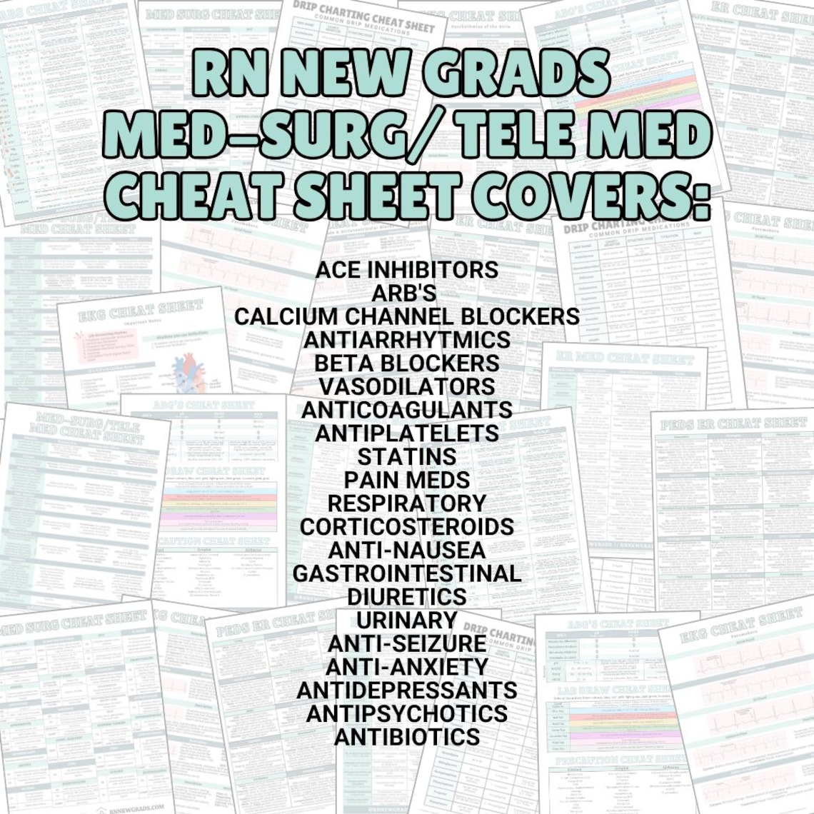 Med-surg/tele Medication Cheat Sheet Nursing Notes - Etsy