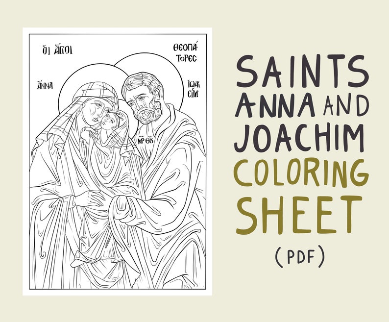 Holy Godparents Saint Joachim and Anna With Mary Christian Greek ...