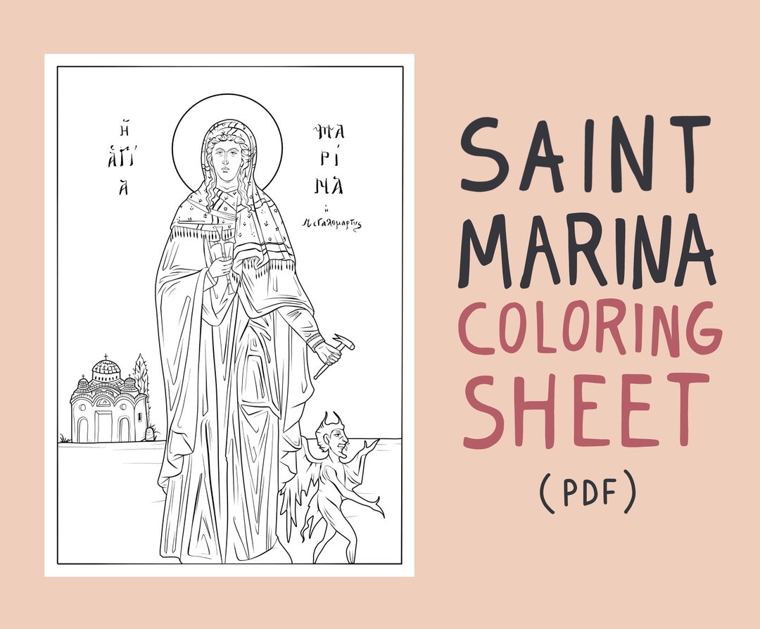 Christian Greek Orthodox Icon of Saint Marina (Αγία Μαρίνα) Religious ...