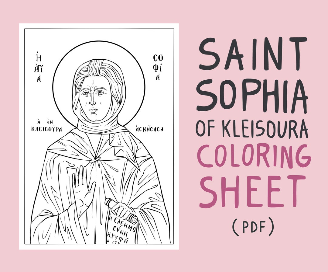 Christian Greek Orthodox Icon of Saint Sophia of Kleisoura Οσία Σοφία ...